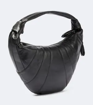 LEMAIRE Fortune Croissant Leather Shoulder Bag - Black