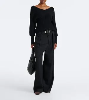 LEMAIRE Fortune Croissant Leather Shoulder Bag - Black