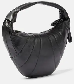 LEMAIRE Fortune Croissant Leather Shoulder Bag - Black