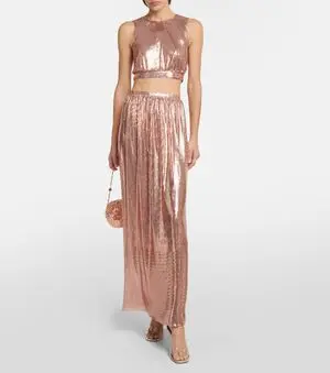 Rabanne Metallic Mesh Top - Pink