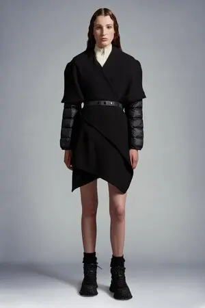 Moncler Wool Blend Cape - Black