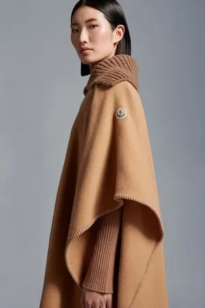Moncler Wool Felt Cape - Beige