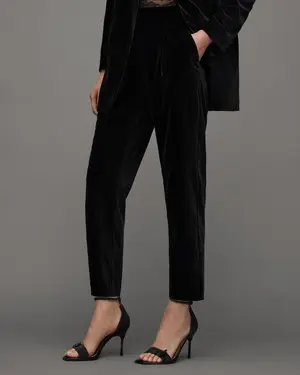 ALLSAINTS Aleida Mid-rise Tapered Velvet Pants