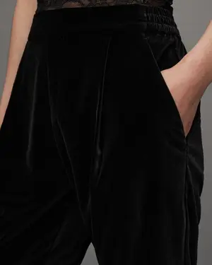 ALLSAINTS Aleida Mid-rise Tapered Velvet Pants