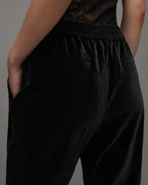 ALLSAINTS Aleida Mid-rise Tapered Velvet Pants