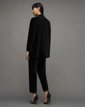 ALLSAINTS Aleida Mid-rise Tapered Velvet Pants