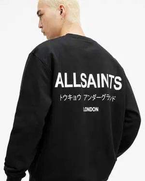 ALLSAINTS Underground Relaxed Crew Sweatshirt - Black