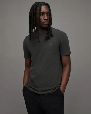 ALLSAINTS Brace Brushed Cotton Crew Neck T-shirt Charcoal Marl