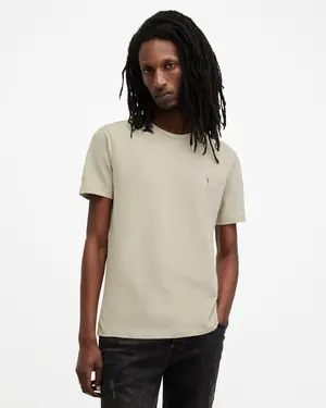 ALLSAINTS Brace Brushed Cotton Crew Neck T-shirt Gravity Grey