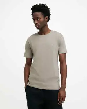 ALLSAINTS Brace Brushed Cotton Crew Neck T-shirt - Grey