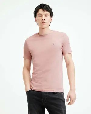 ALLSAINTS Brace Brushed Cotton Crew Neck T-shirt Hushed Pink