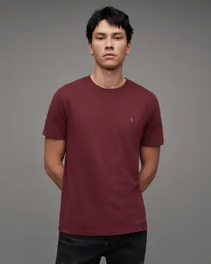 ALLSAINTS Brace Brushed Cotton Crew Neck T-shirt Mars Red