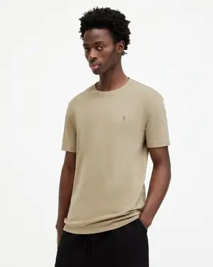 ALLSAINTS Brace Brushed Cotton Crew Neck T-shirt Moorland Brown