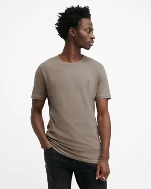 ALLSAINTS Brace Brushed Cotton Crew Neck T-shirt Planet Grey