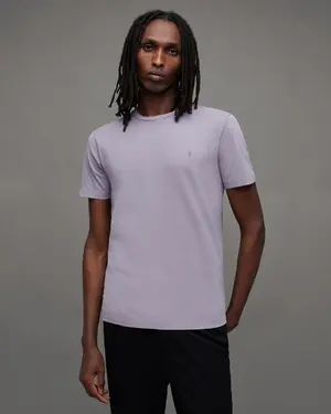 ALLSAINTS Brace Brushed Cotton Crew Neck T-shirt Spaced Lilac