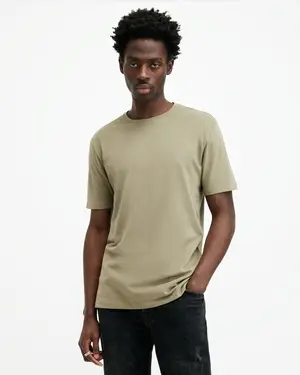 ALLSAINTS Brace Brushed Cotton Crew Neck T-shirt Sylvan Green