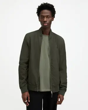 ALLSAINTS Bassett Ramskull Bomber Jacket Dull Khaki