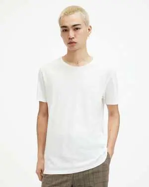 ALLSAINTS Figure Crew Neck Raw Edge T-shirt - White