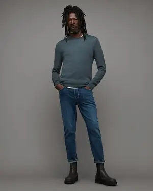 ALLSAINTS Mode Merino Wool Crew Neck Ramskull Sweater