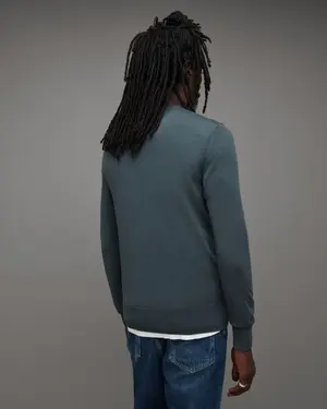 ALLSAINTS Mode Merino Wool Crew Neck Ramskull Sweater