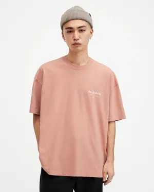ALLSAINTS Underground Oversized Crew T-shirt Orchid Pink