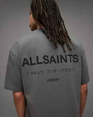 ALLSAINTS Underground Oversized Crew T-shirt Pipe Grey
