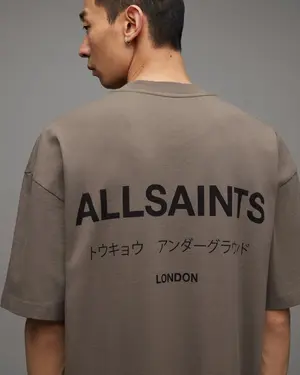 ALLSAINTS Underground Oversized Crew T-shirt Planet Grey