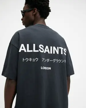ALLSAINTS Underground Oversized Crew T-shirt Universe Blue
