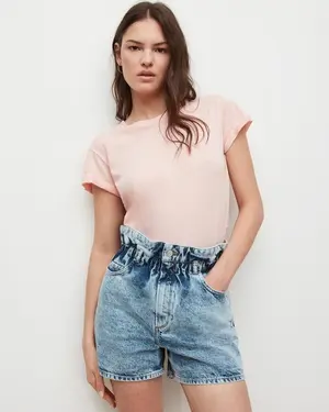 ALLSAINTS AllSaints Anna Crew Neck Short Sleeve T-Shirt Rose Pink