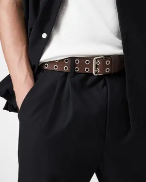 ALLSAINTS Sturge Leather Eyelet Belt