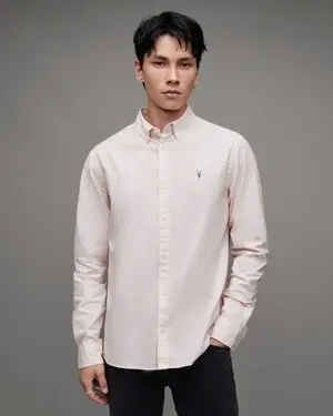 ALLSAINTS Hawthorne Ramskull Stretch Fit Shirt Flora Pink