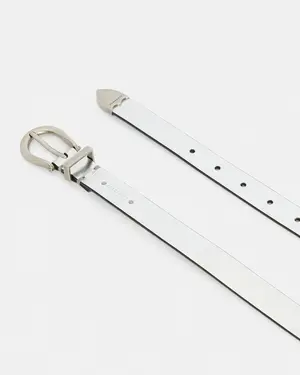 ALLSAINTS Luna Metallic Skinny Leather Western Belt