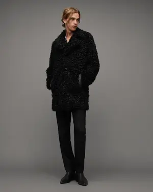 ALLSAINTS Stellar Relaxed Textured Shearling Coat