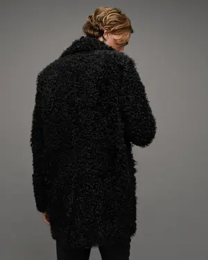 ALLSAINTS Stellar Relaxed Textured Shearling Coat
