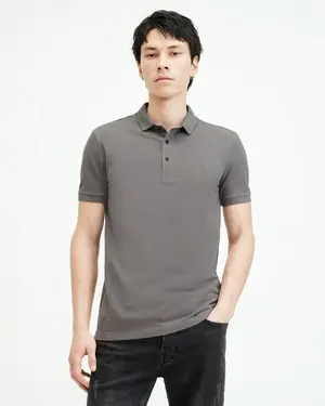 ALLSAINTS Reform Short Sleeve Polo Shirt Ash Grey