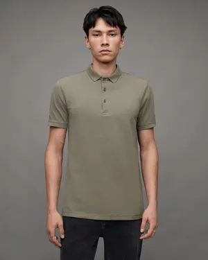 ALLSAINTS Reform Short Sleeve Polo Shirt Planet Grey