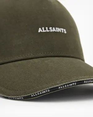 Allsaints Felix Baseball Cap In Khaki Brown - 40% Off  display picture 1
