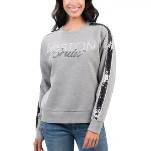 G-III 4HER BY CARL BANKS Boston Bruins Penalty Box Pullover Sweatshirt - Gray