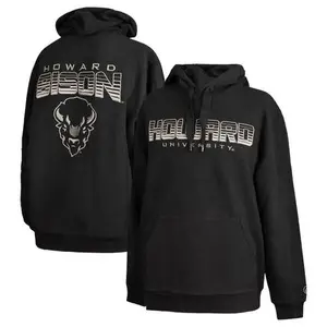 FISLL Howard Bison Puff Print Sliced Pullover Hoodie - Black