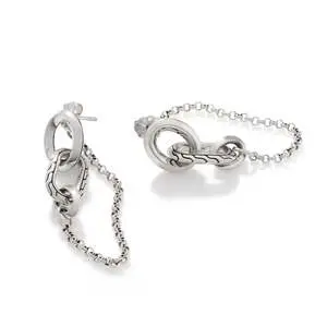 John Hardy Carved Chain Drop Earrings
