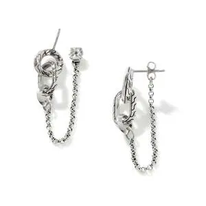 John Hardy Carved Chain Drop Earrings