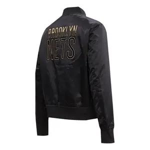PRO STANDARD Brooklyn Nets Glam Satin Full-snap Varsity Jacket