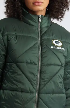 WEAR BY ERIN ANDREWS Bay Packers Cropped Puffer Jacket