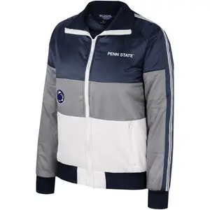 THE WILD COLLECTIVE Penn State Nittany Lions Color-block Puffer Full-zip Jacket