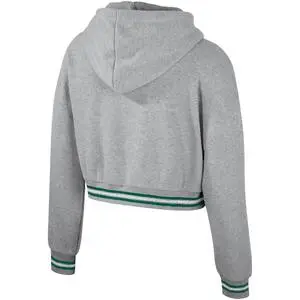 THE WILD COLLECTIVE Michigan State Spartans Cropped Shimmer Pullover Hoodie