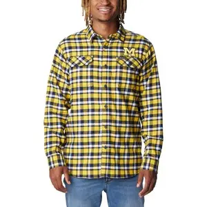 Columbia Michigan Wolverines Flare Gun Flannel Long Sleeve Shirt - Maize