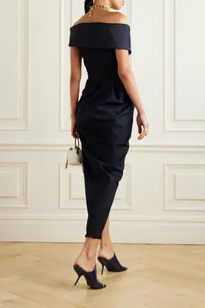Etro Off-the-shoulder Silk-blend Jacquard Wrap Gown