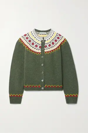 ALEX MILL Hilde Fair Isle Merino Wool Cardigan