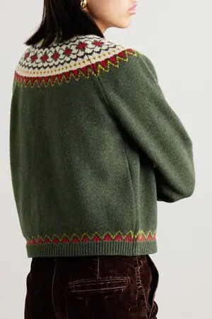 ALEX MILL Hilde Fair Isle Merino Wool Cardigan
