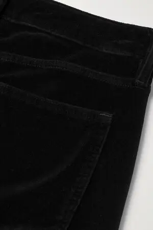 FRAME Le Crop Mini Boot Velvet Kick Flare Pants - Black